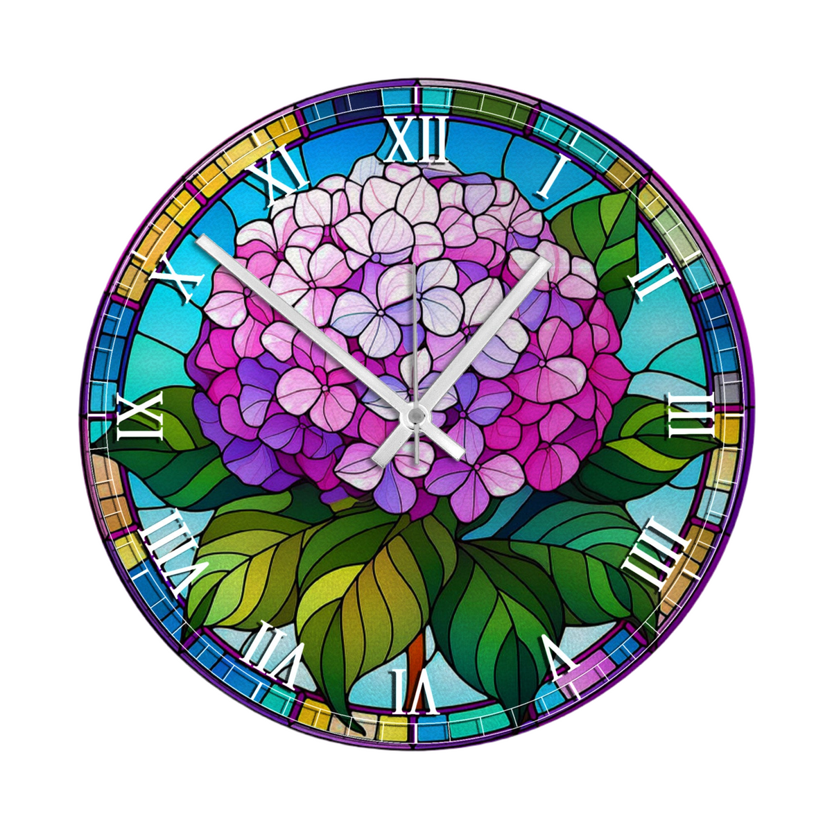 Hydrangea Suncatcher Effect Clock – Villager Jim's Shop
