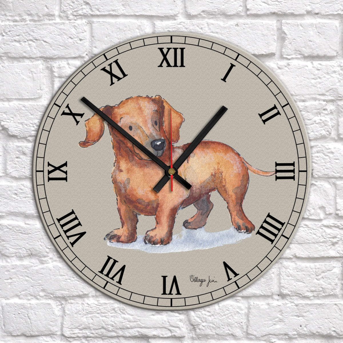 Dachshund Red Clock – Villager Jim's Shop
