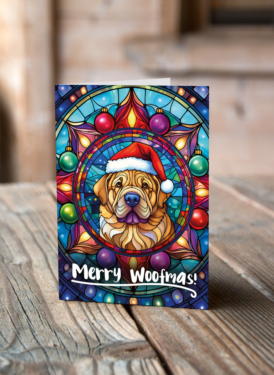 Shar Pei in a Santa Hat Christmas Card – Villager Jim's Shop