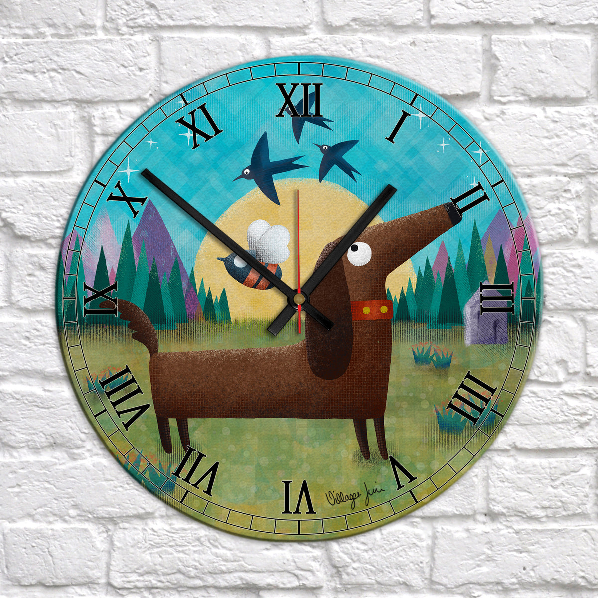 Dachshund - Dog Art Clock – Villager Jim's Shop