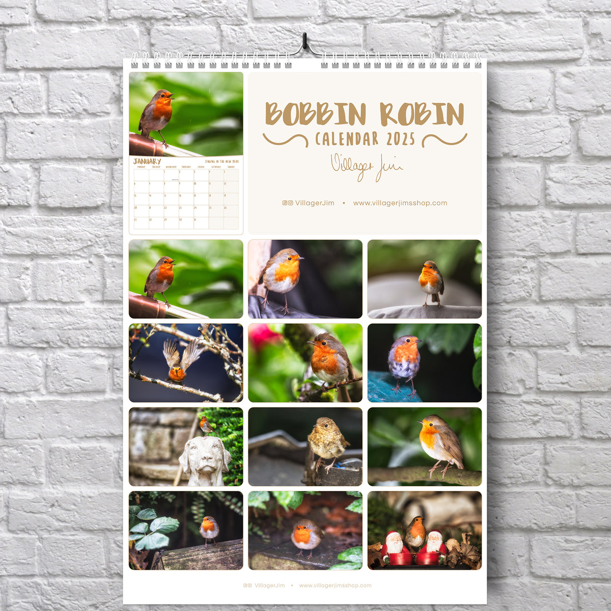 Villager Jim Bobbin Robin 2025 Calendar – Villager Jim's Shop