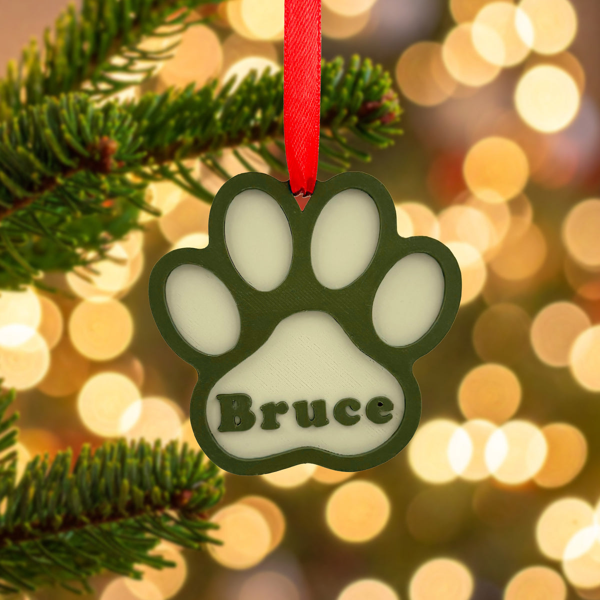 Paw Print Personalised Tree Decoration – Villager Jim's Shop