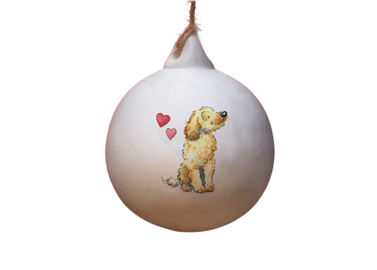 Cockapoo Blonde Ceramic Round Bauble – Villager Jim's Shop