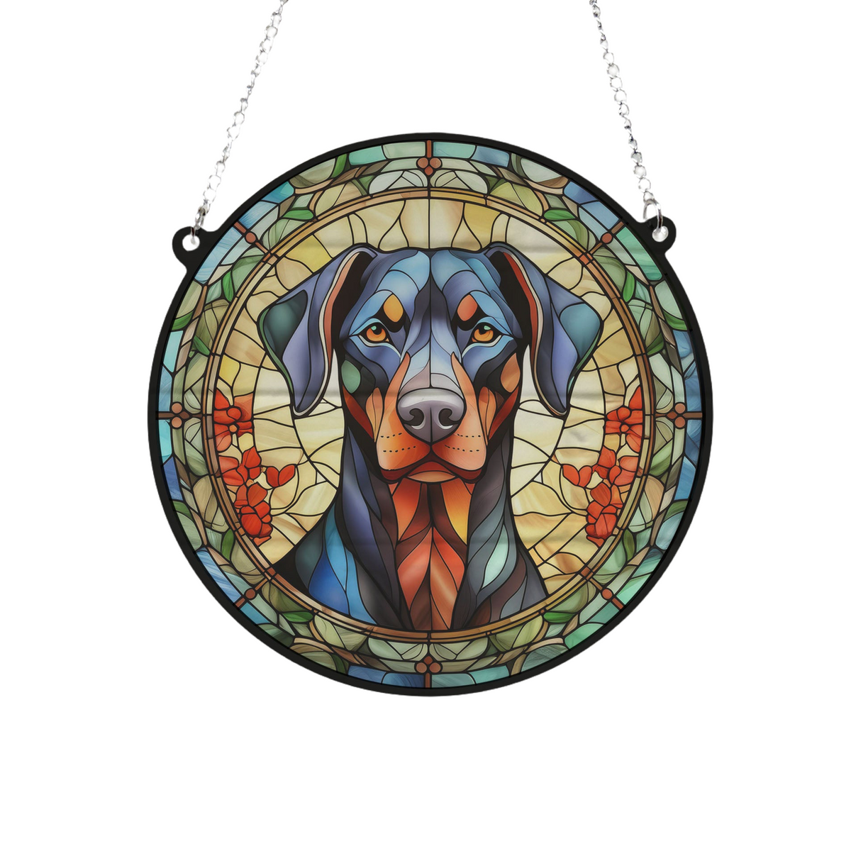 Doberman Stained Glass Effect Suncatcher – Villager Jim's Shop