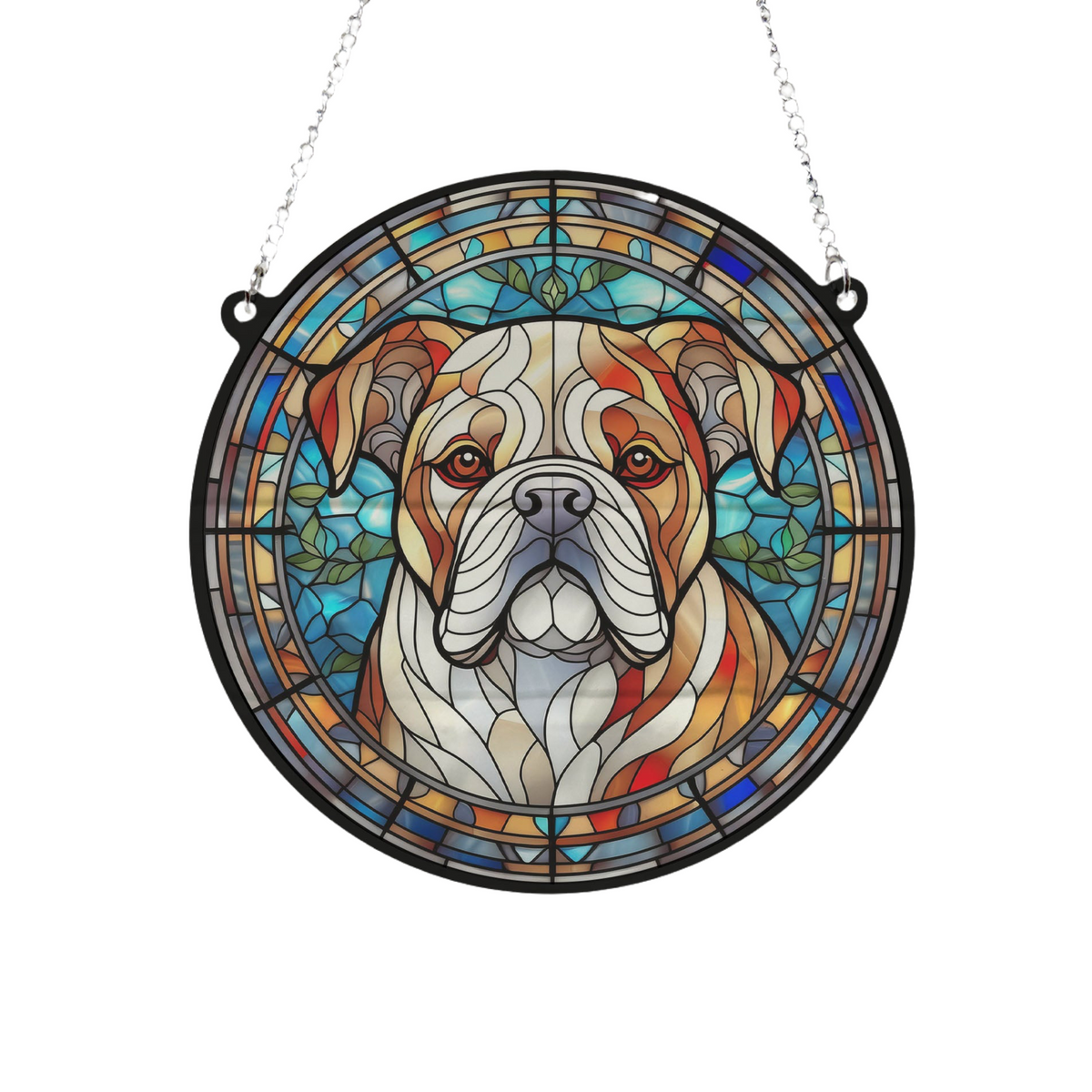 Bulldog Stained Glass Effect Suncatcher – Villager Jim's Shop