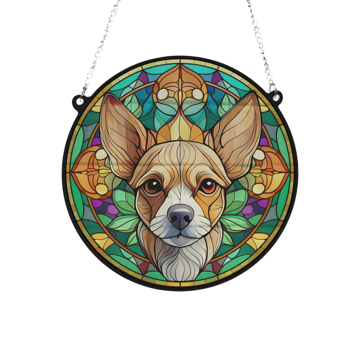 Chihuahua Fawn Stained Glass Effect Suncatcher – Villager Jim's Shop