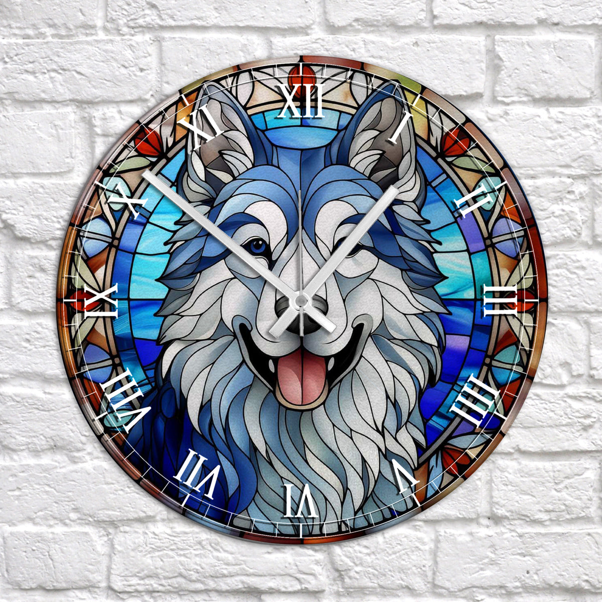 Alaskan Malamute Suncatcher Effect Clock – Villager Jim's Shop