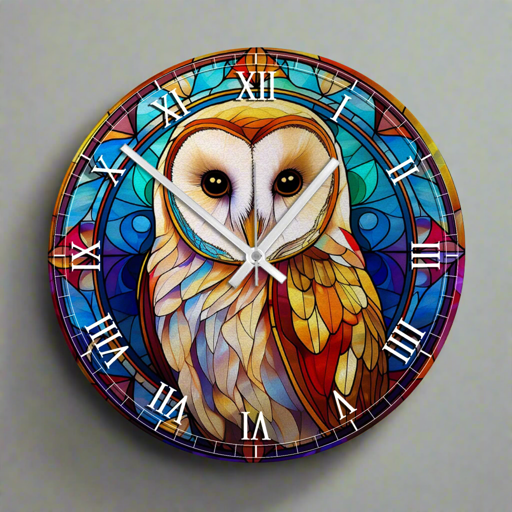 Bernadette Barn Owl Suncatcher Effect Clock – Villager Jim's Shop