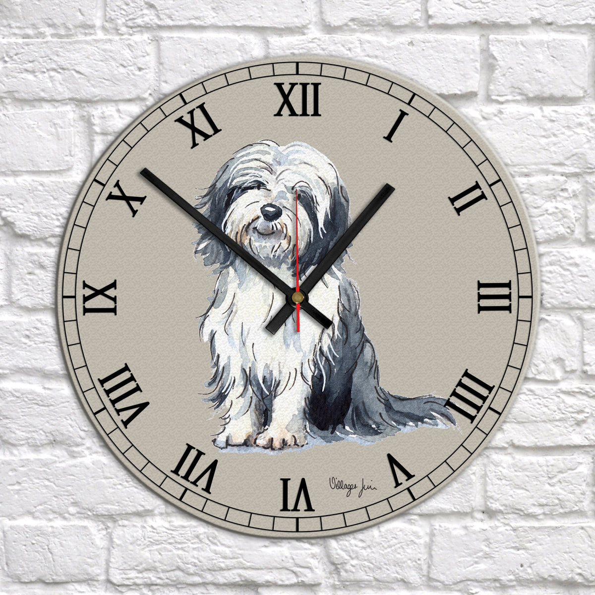 Bearded Collie Clock – Villager Jim's Shop