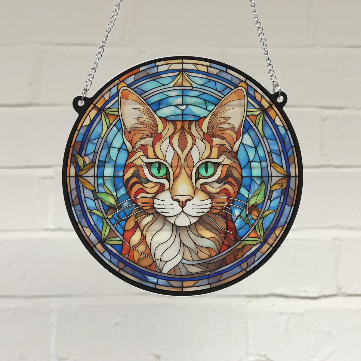 Cat Bengal Stained Glass Effect Suncatcher – Villager Jim's Shop
