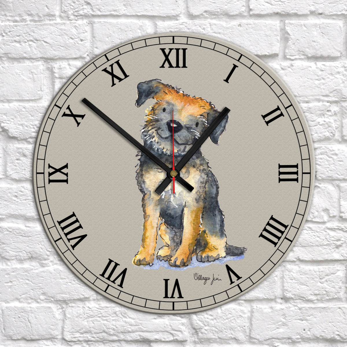 Border Terrier Clock – Villager Jim's Shop