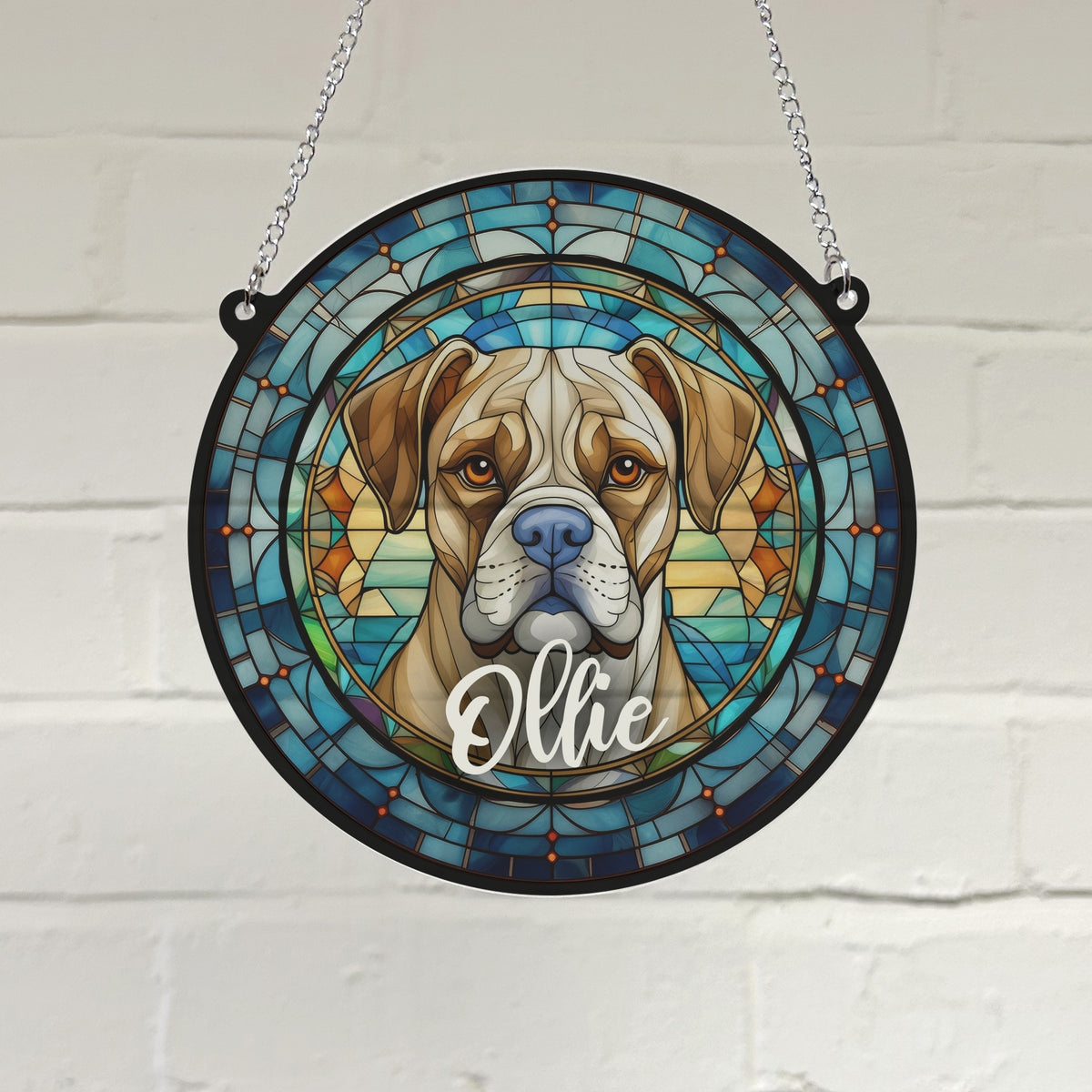 Boxer Personalised Stained Glass Effect Suncatcher – Villager Jim's Shop