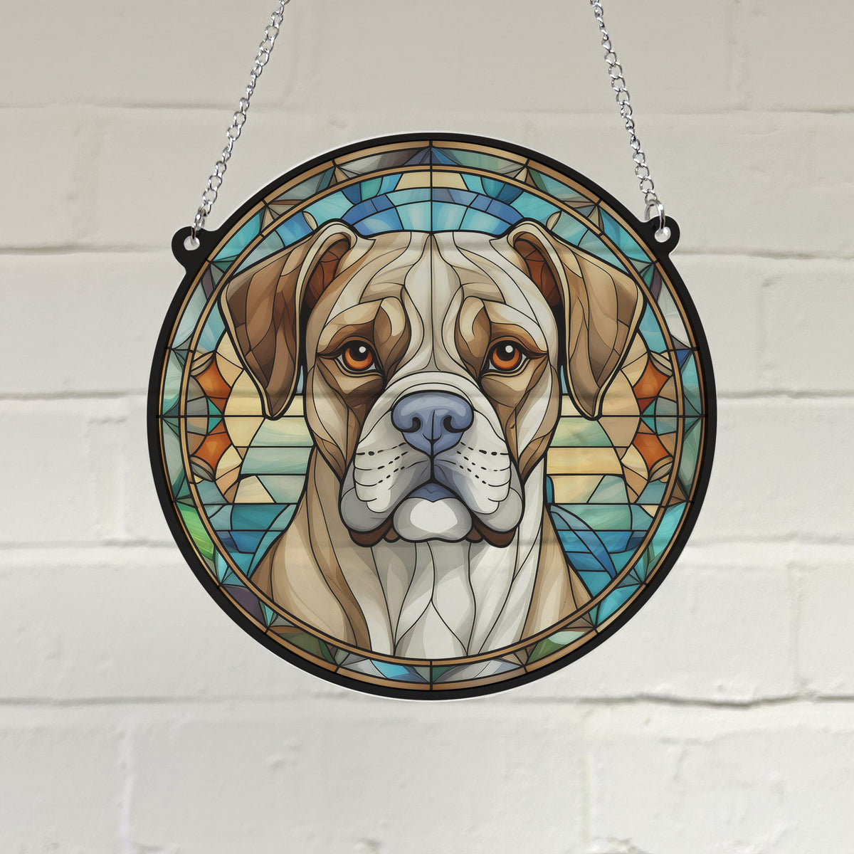 Boxer Stained Glass Effect Suncatcher – Villager Jim's Shop