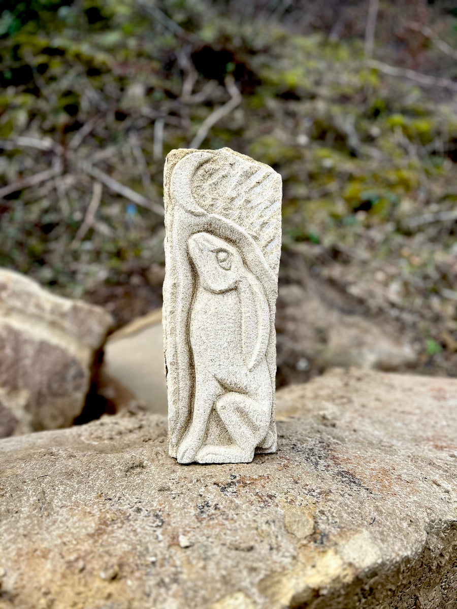 Moon Gazing Hare - Stone Sculpture – Villager Jim's Shop