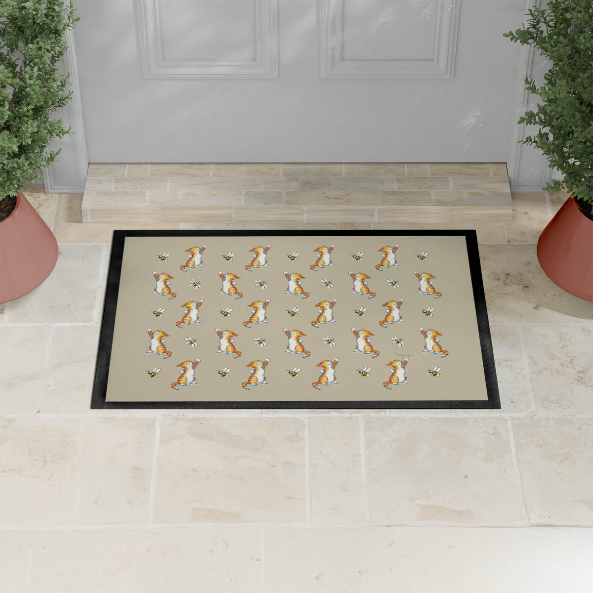 Ginger & White Cat Pattern Door Mat – Villager Jim's Shop