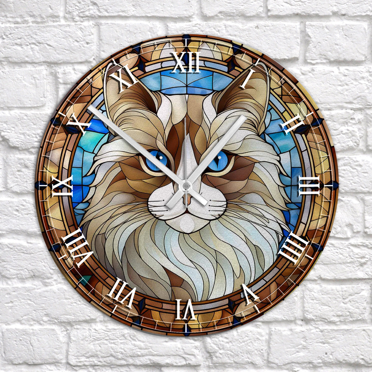 Cat Ragdoll Suncatcher Effect Clock – Villager Jim's Shop