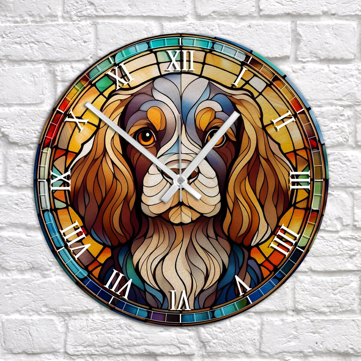 Cavalier King Charles Spaniel Suncatcher Effect Clock – Villager Jim's Shop