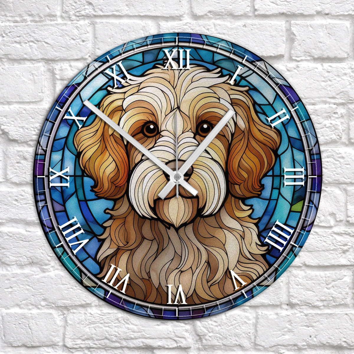Cavapoo Suncatcher Effect Clock – Villager Jim's Shop