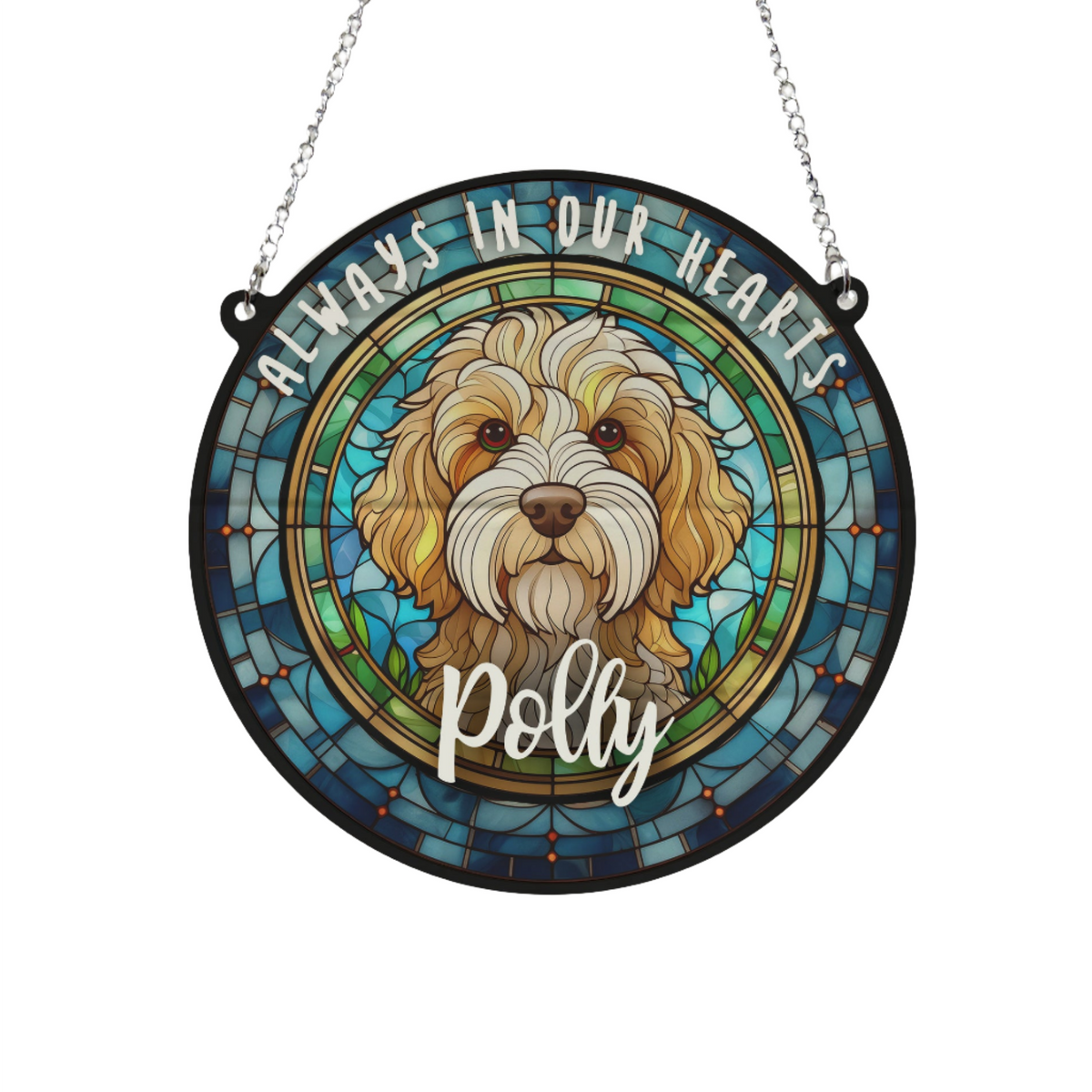 Cockapoo Apricot Memorial Stained Glass Effect Suncatcher – Villager ...