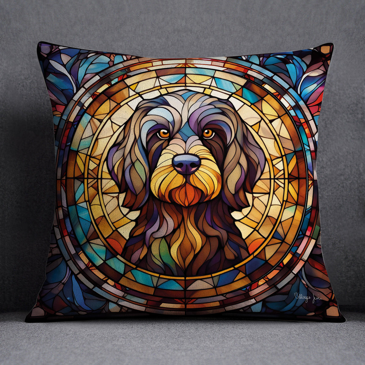 Cockapoo Black Suncatcher Design Cushion – Villager Jim's Shop