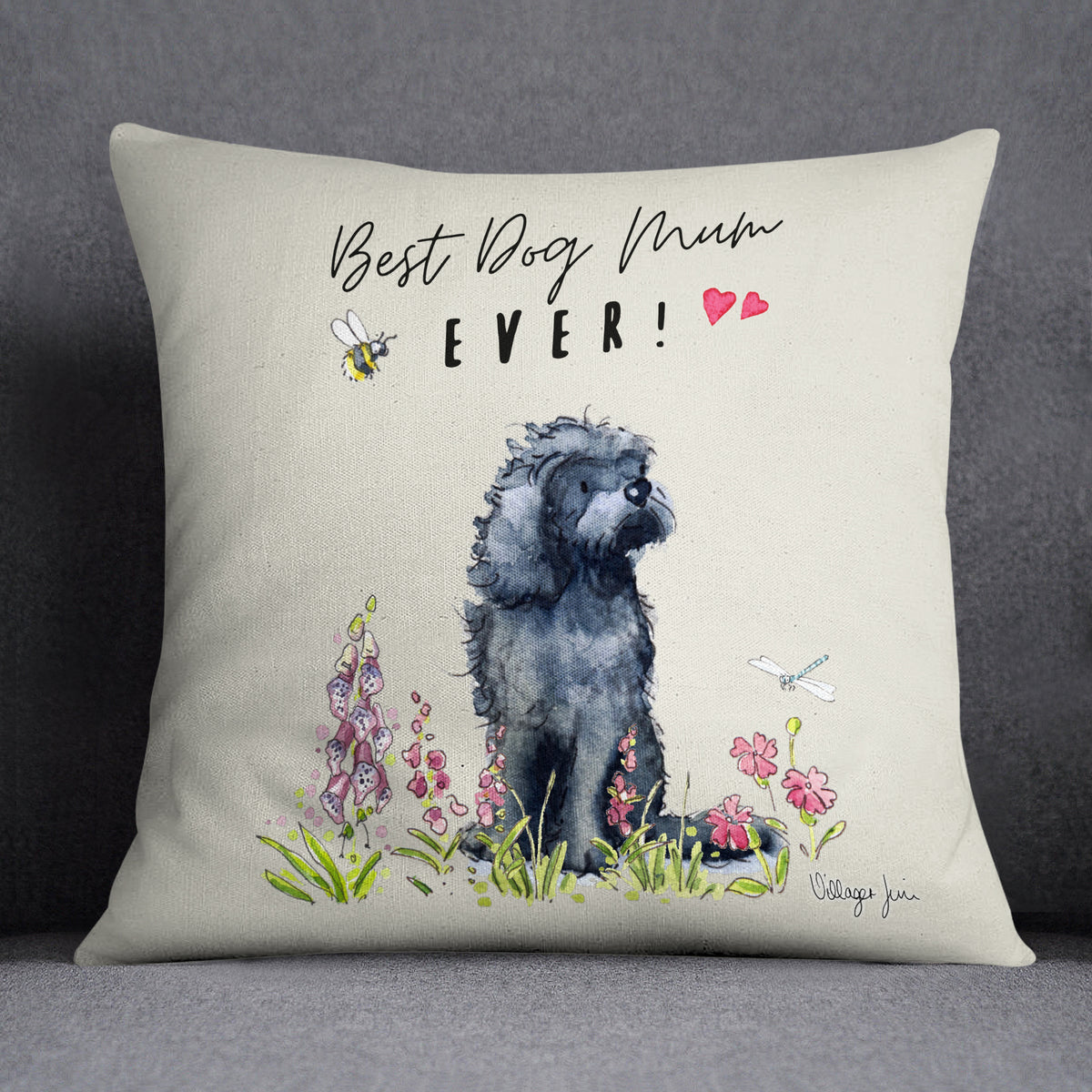 Best Dog Mum Cockapoo Black Cushion – Villager Jim's Shop