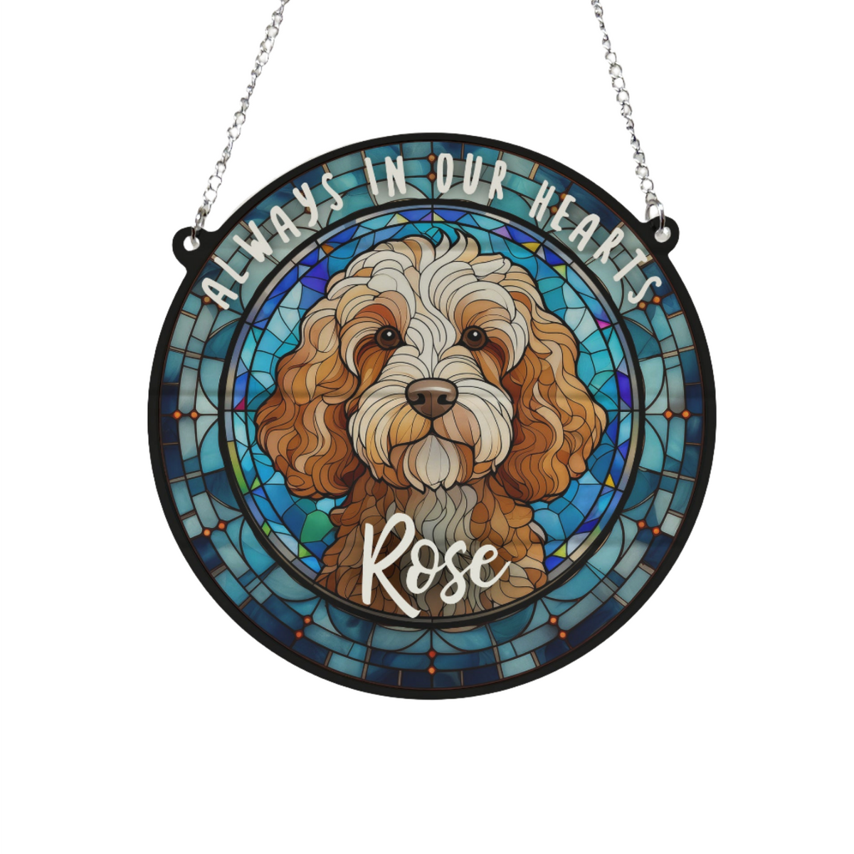 Cockapoo Memorial Stained Glass Effect Suncatcher – Villager Jim's Shop