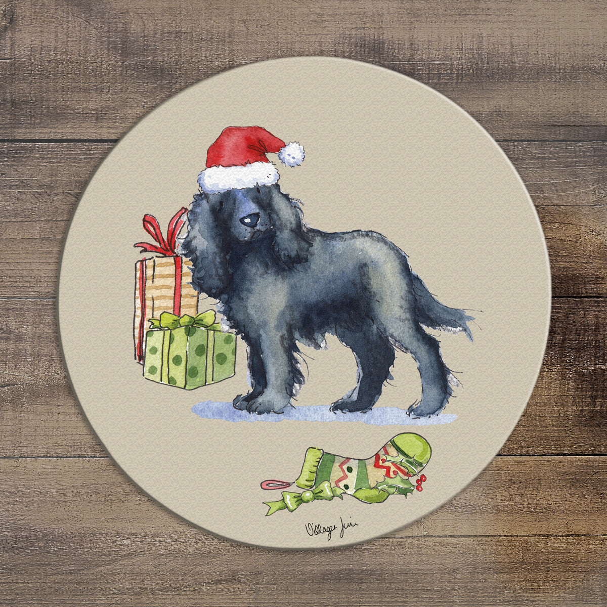 Cocker Black Christmas Circular Glass Worktop Saver – Villager Jim's Shop