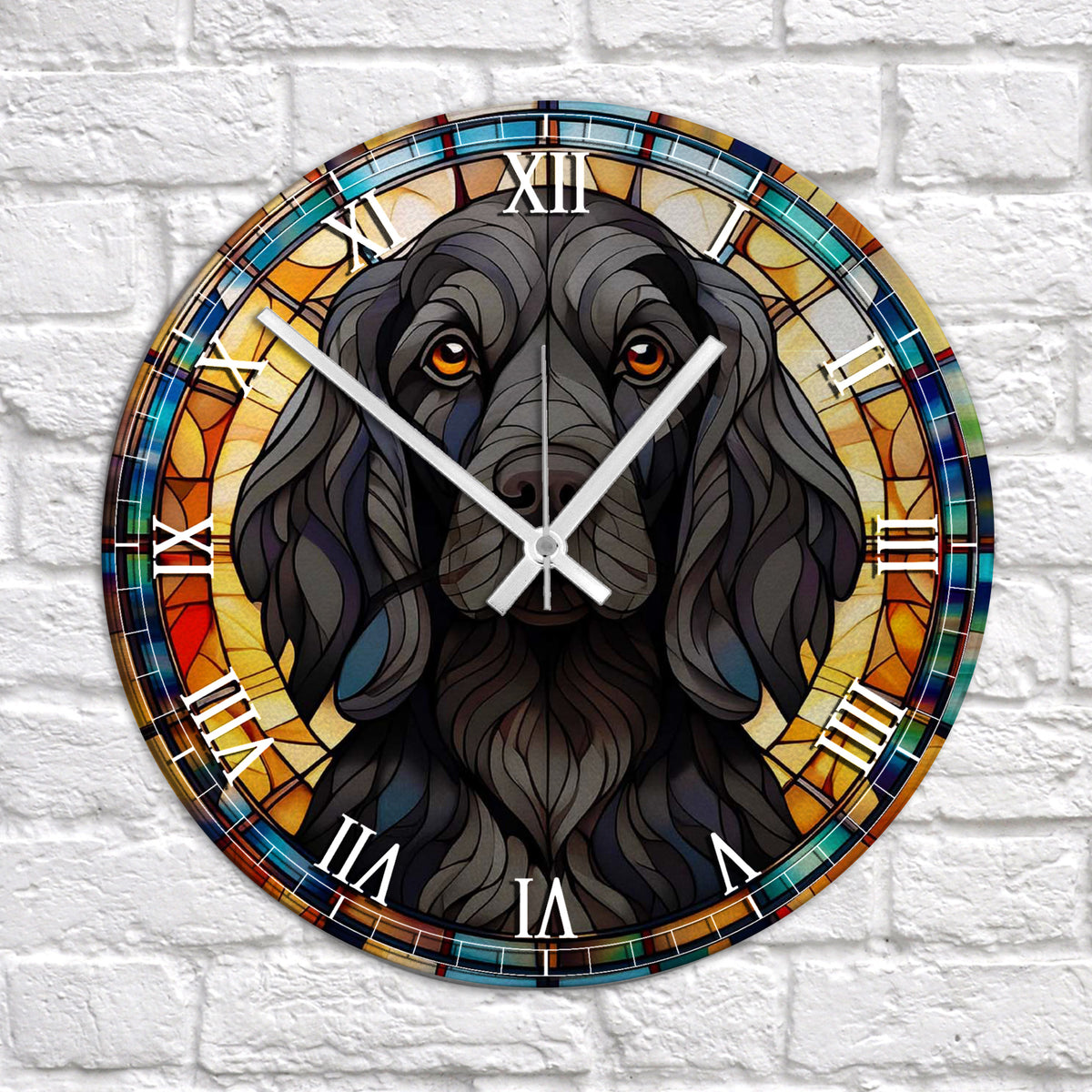 Cocker Spaniel Black Suncatcher Effect Clock – Villager Jim's Shop