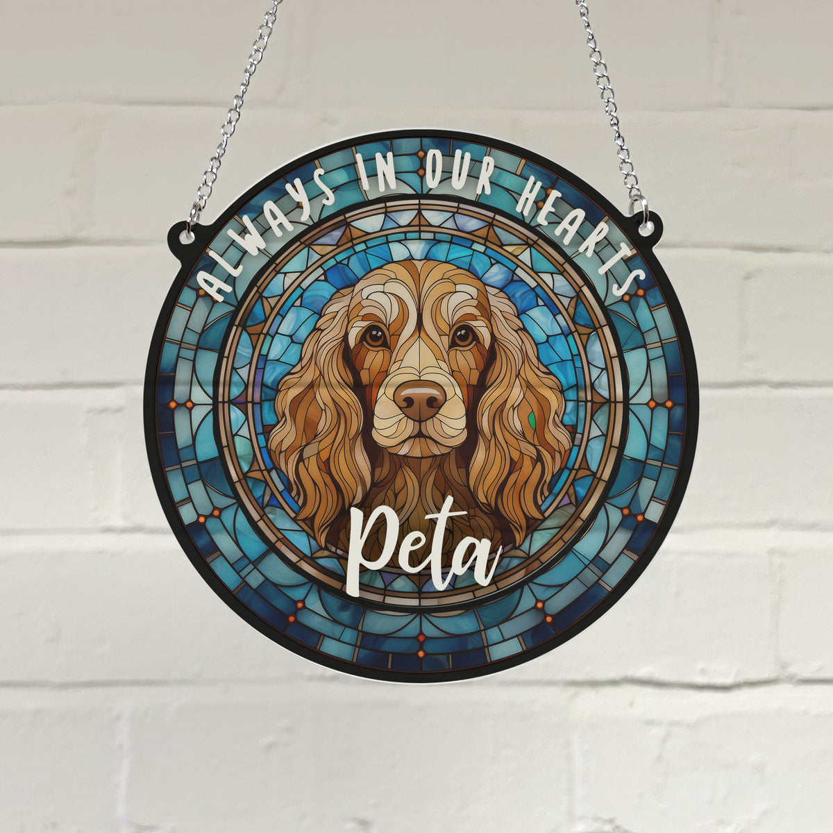 Cocker Spaniel Chocolate Memorial Stained Glass Effect Suncatcher ...