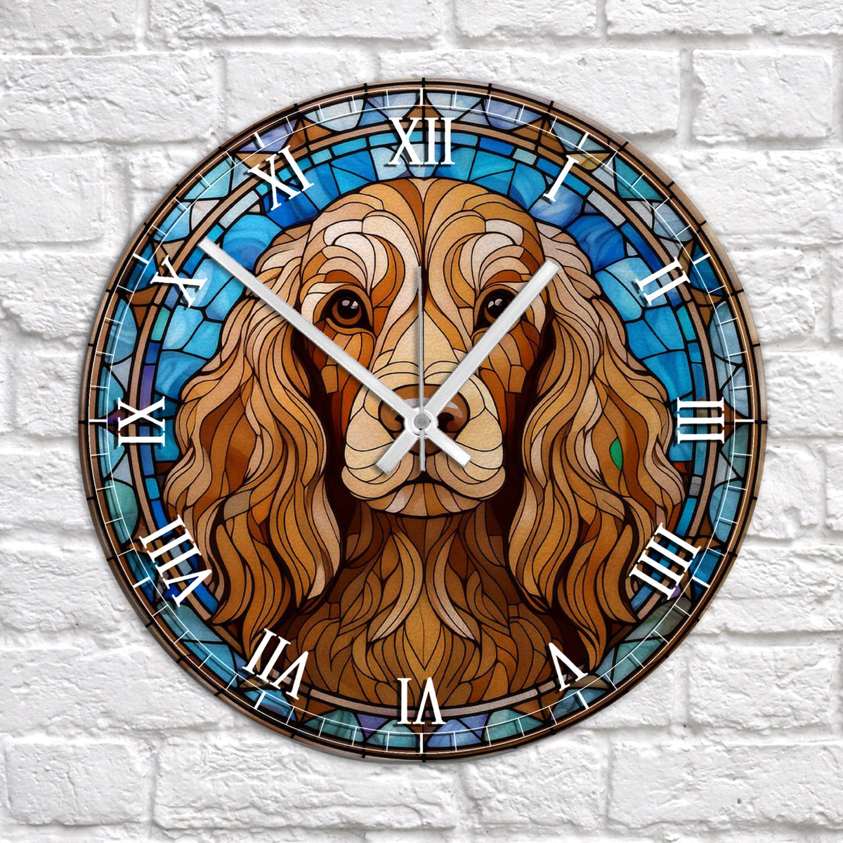 Cocker Spaniel Chocolate Suncatcher Effect Clock – Villager Jim's Shop