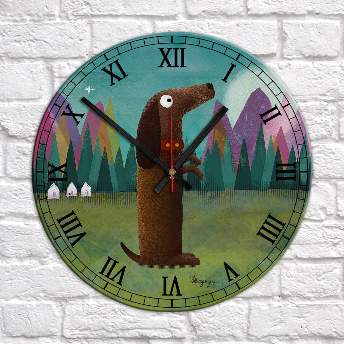 Dachshund 2 - Dog Art Clock – Villager Jim's Shop