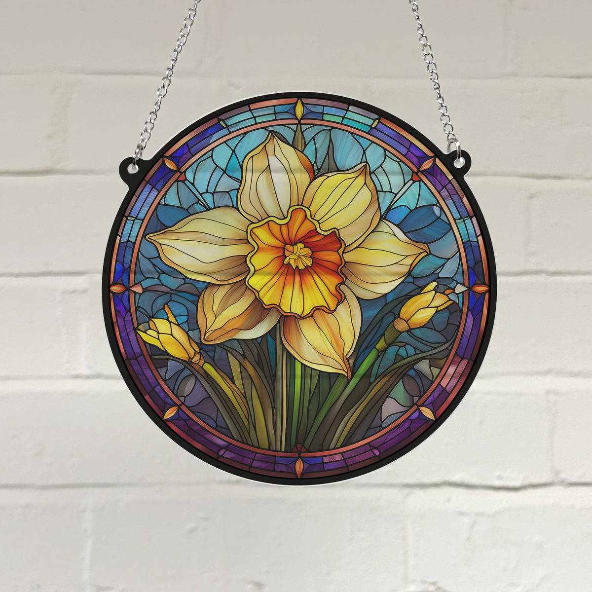Daffodil Stained Glass Effect Suncatcher – Villager Jim's Shop
