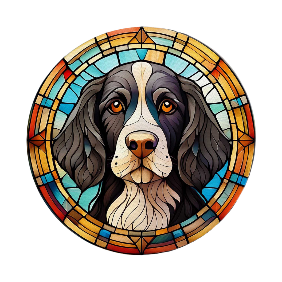 Springer Spaniel Black & White Glass Suncatcher Worktop Saver ...