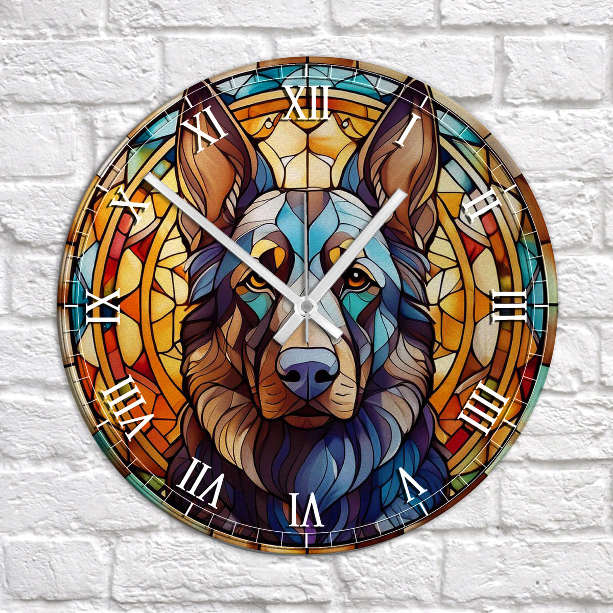 German Shepherd Black Suncatcher Effect Clock – Villager Jim's Shop