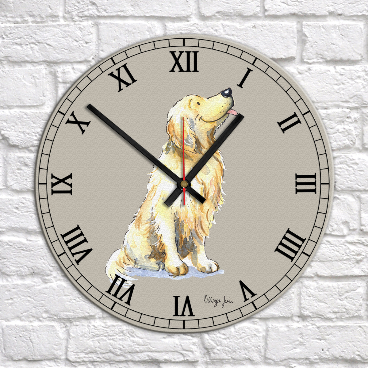Golden Retriever Clock – Villager Jim's Shop