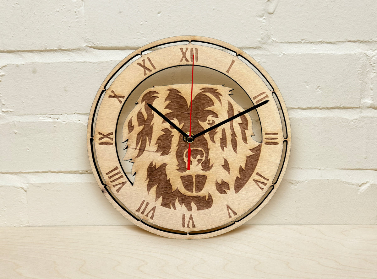 Golden Retriever Wooden Engraved Clock – Villager Jim's Shop