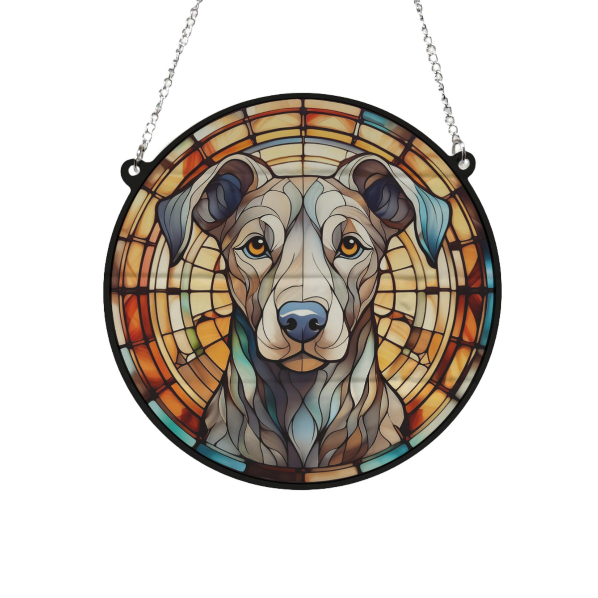 Greyhound Grey Stained Glass Effect Suncatcher – Villager Jim's Shop