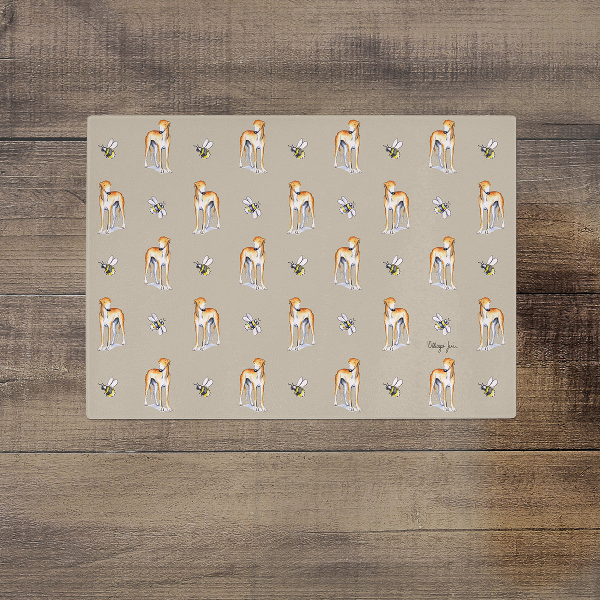 Greyhound and Bee Glass Worktop Saver – Villager Jim's Shop
