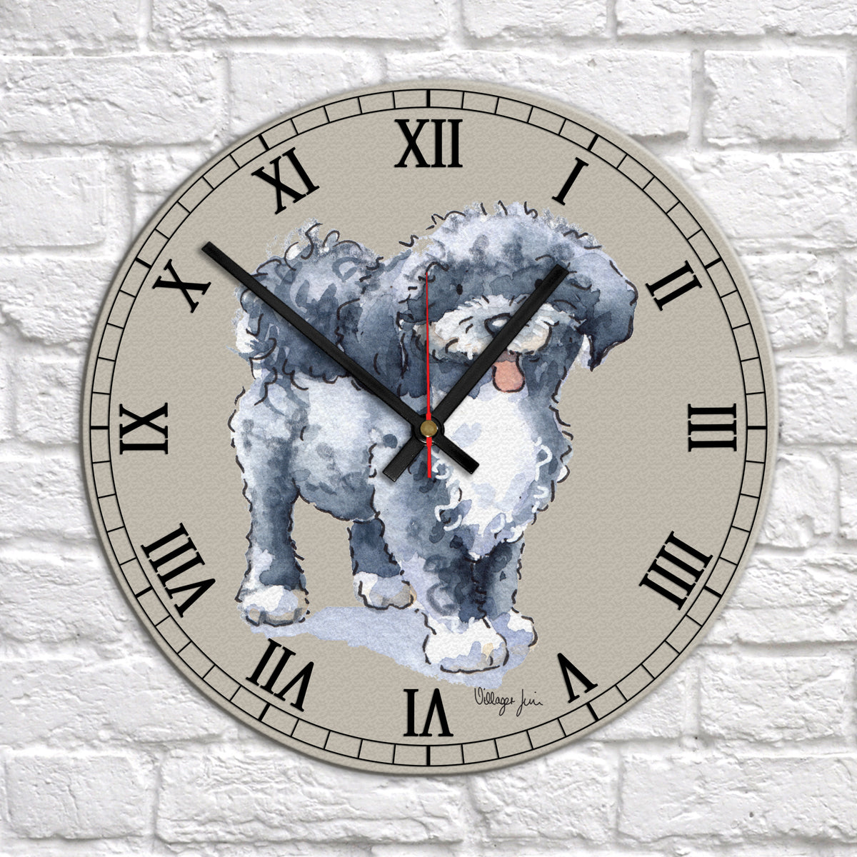 Havanese Fawn Grey & White Clock – Villager Jim's Shop