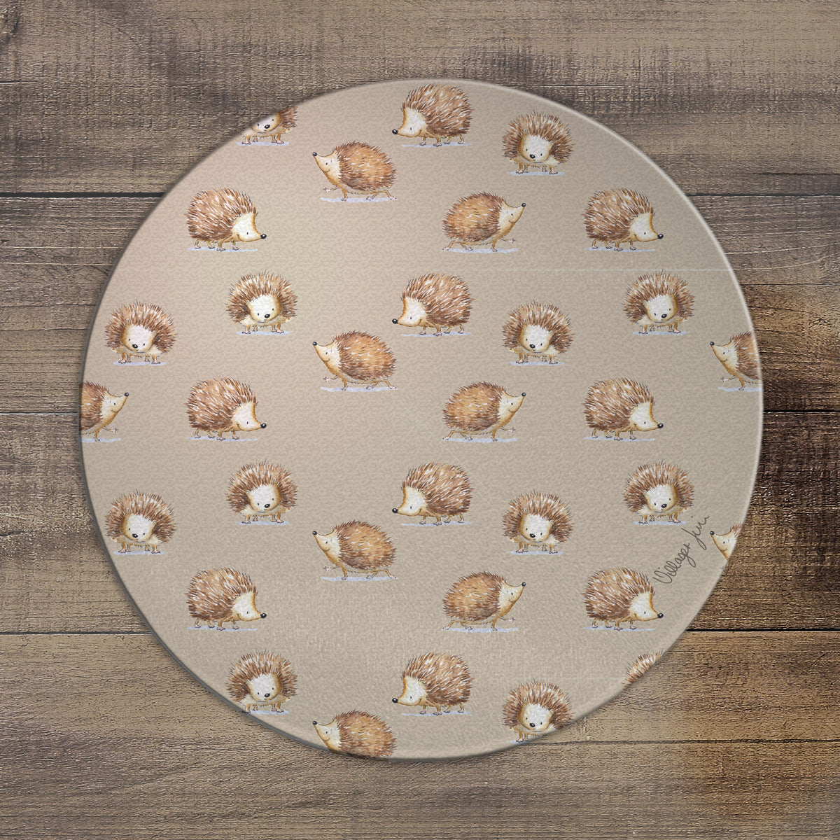Hedgehog Montage Circular Glass Worktop Saver – Villager Jim's Shop