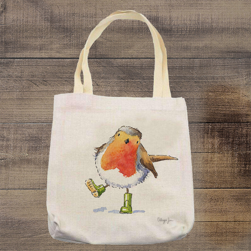 Bobbin Robin in Wellies Tote Bag – Villager Jim's Shop