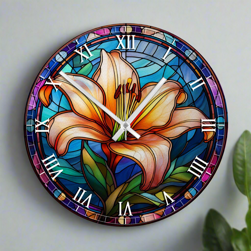 Lily Suncatcher Effect Clock – Villager Jim's Shop