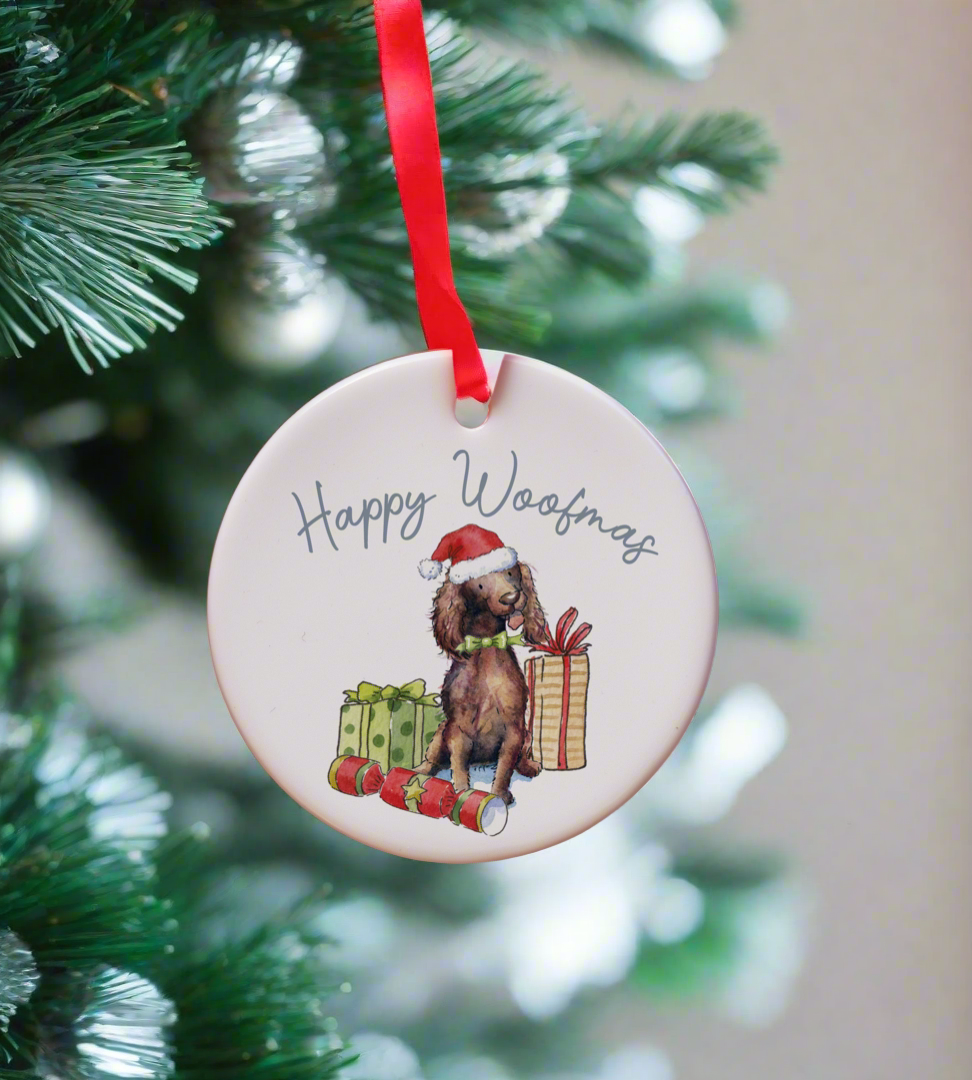 Cocker (Working) Liver Ceramic Circle Decoration – Villager Jim's Shop