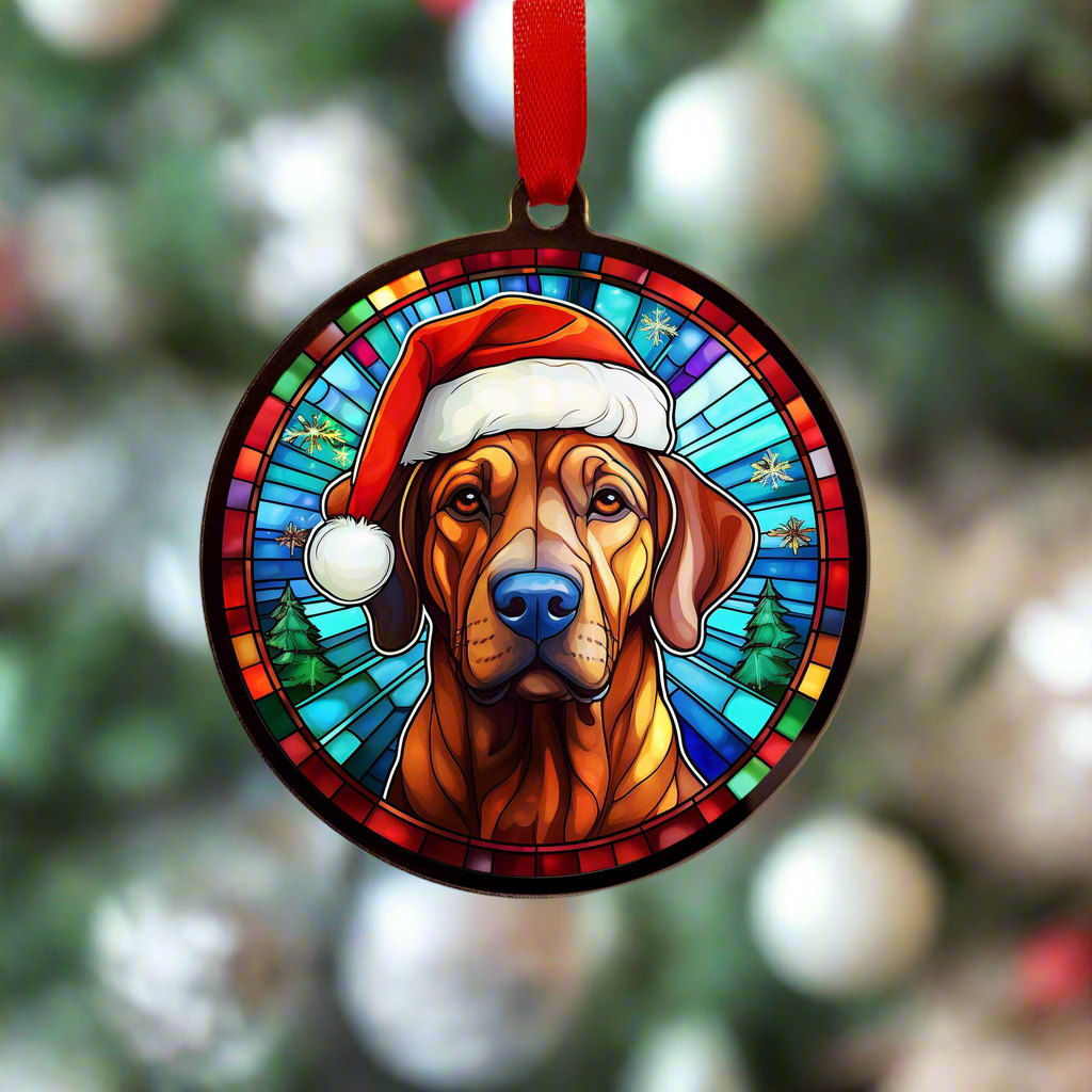 Rhodesian Ridgeback in Santa Hat Suncatcher Decoration – Villager Jim's ...