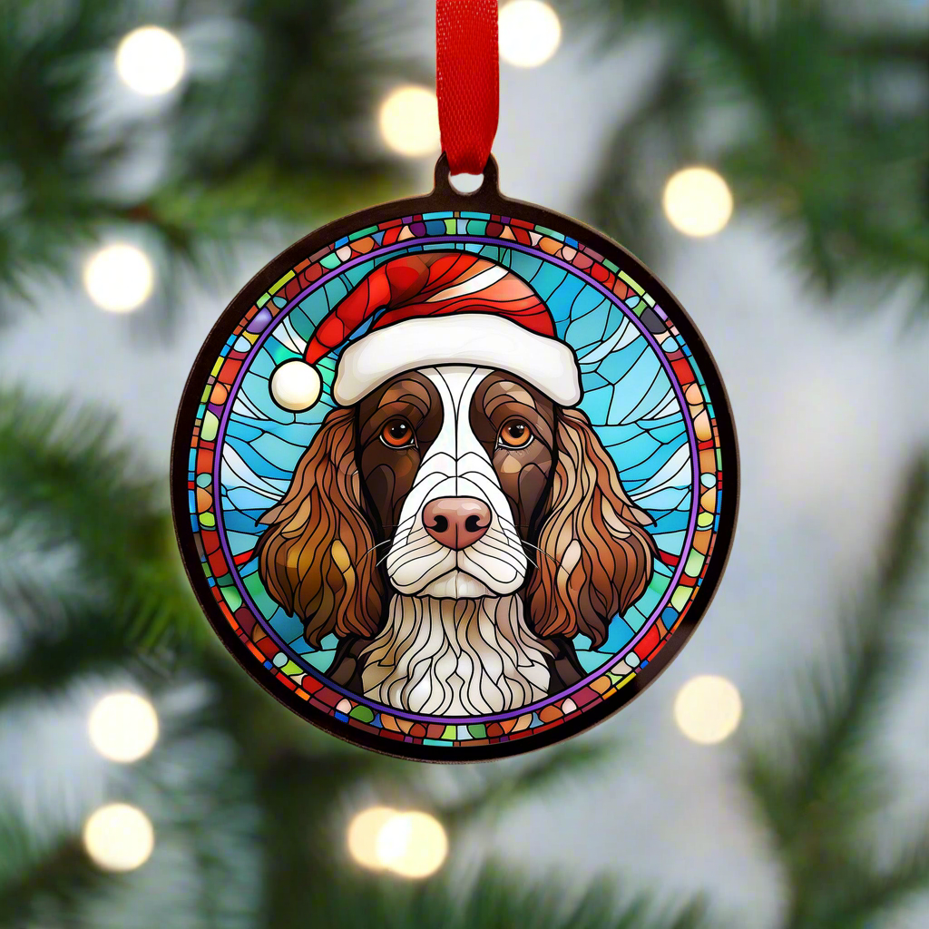 Springer Spaniel in Santa Hat Suncatcher Decoration - CLEARANCE ...