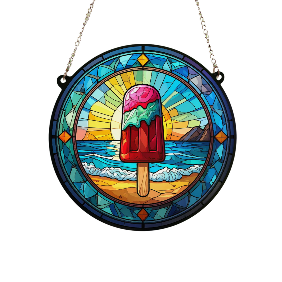 Ice Lolly Stained Glass Effect Suncatcher – Villager Jim's Shop