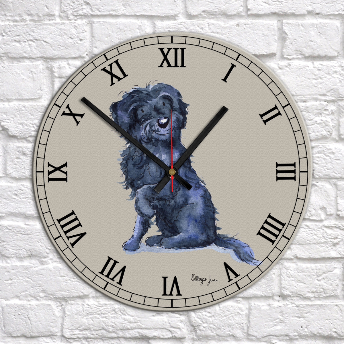 Labradoodle Black Clock – Villager Jim's Shop