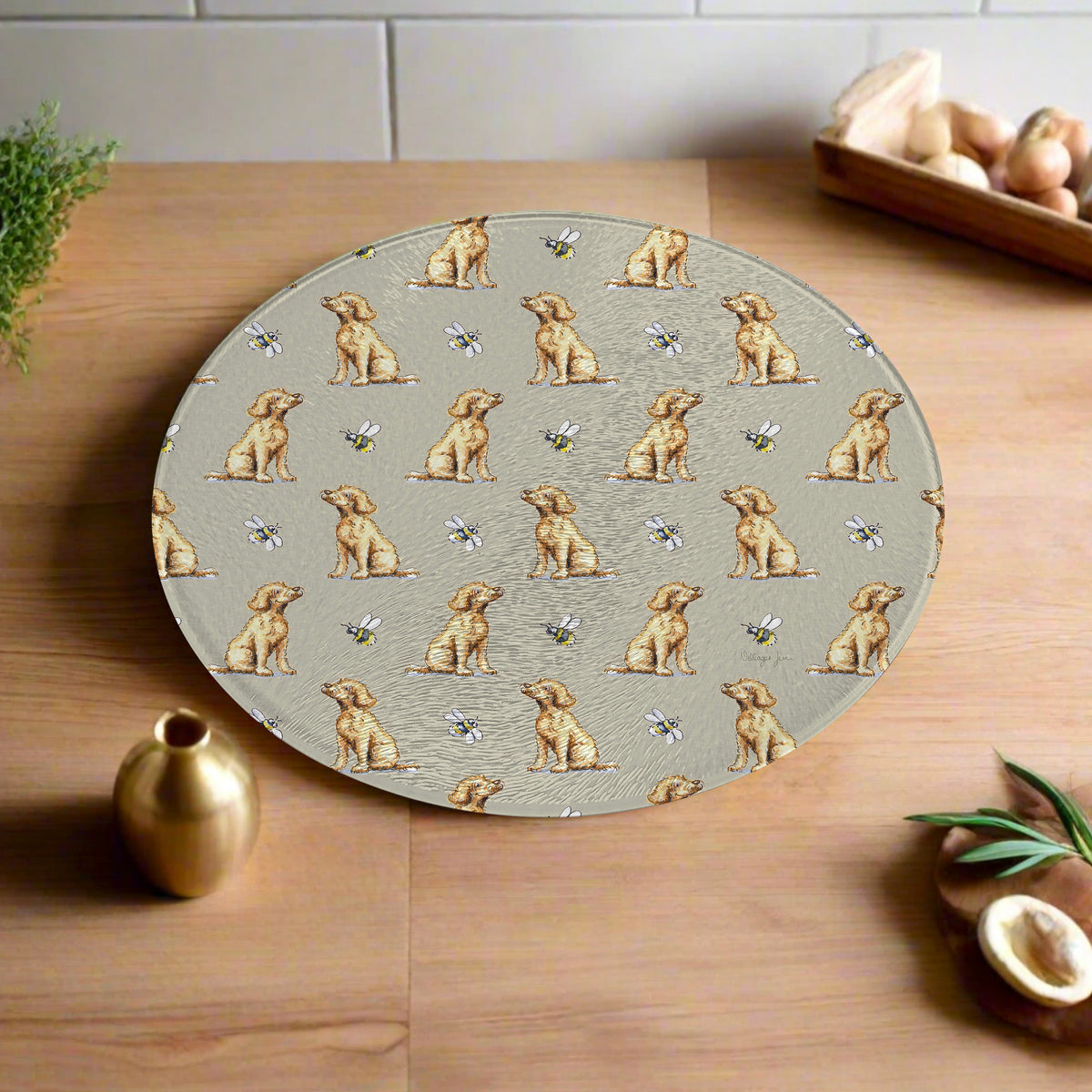 Labradoodle Blonde Pattern Trivet – Villager Jim's Shop