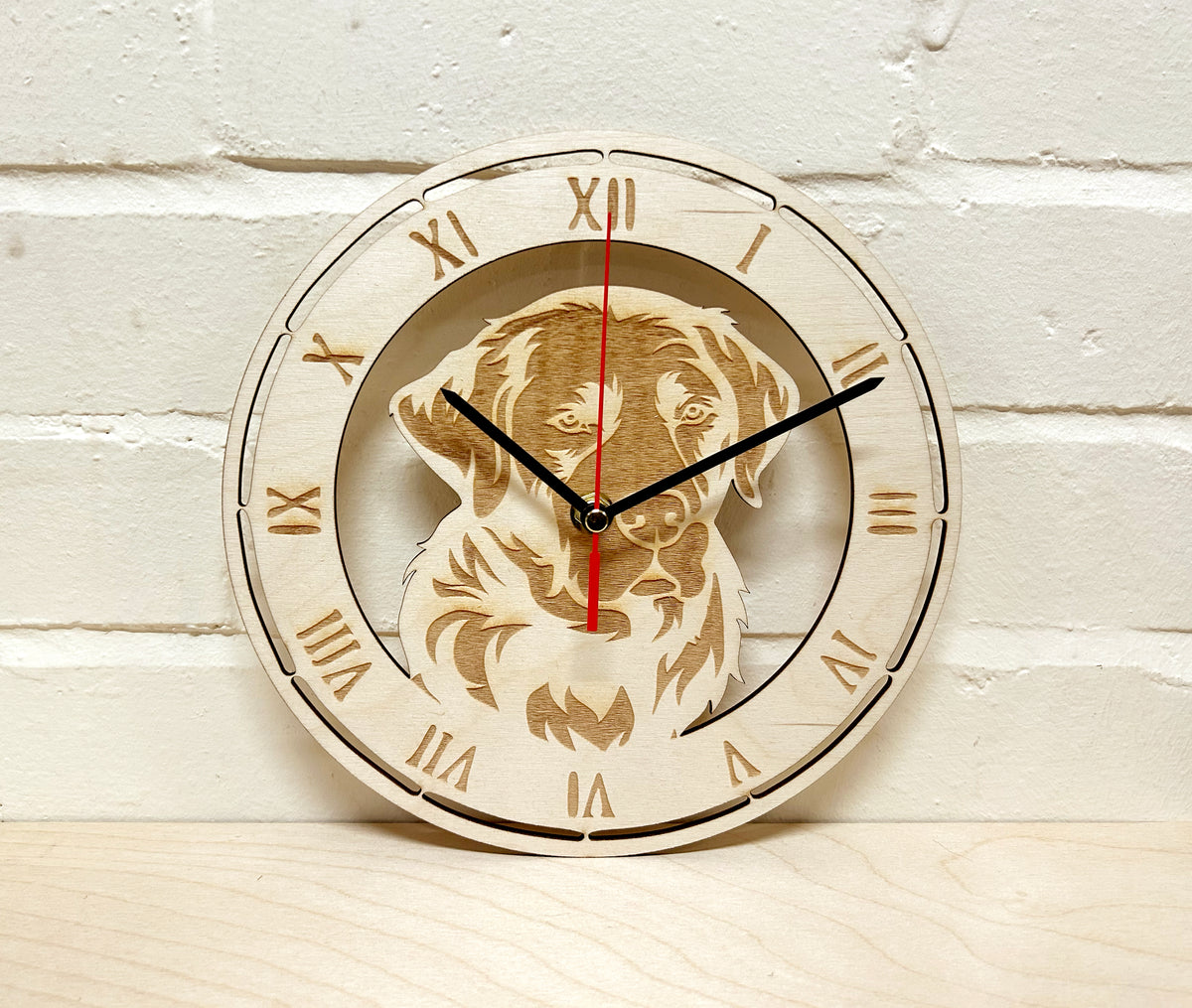 Labrador Wooden Engraved Clock – Villager Jim's Shop