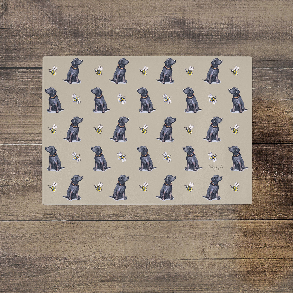 Labrador Black and Bee Glass Worktop Saver – Villager Jim's Shop